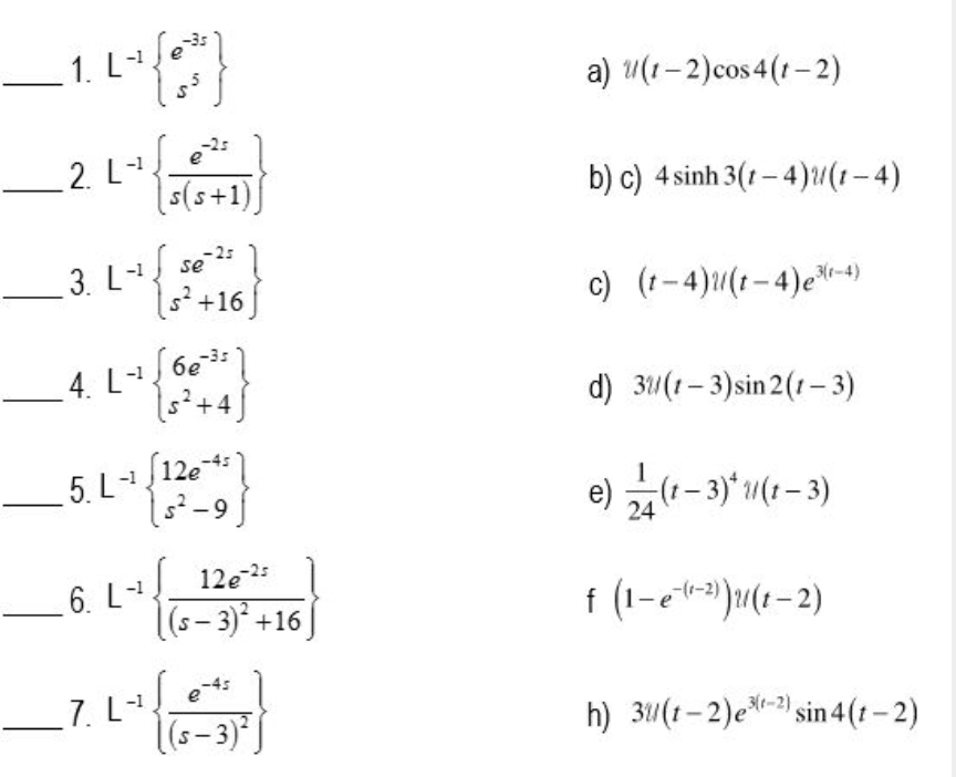 Solved Calculate the Laplace transform and its inverse using | Chegg.com