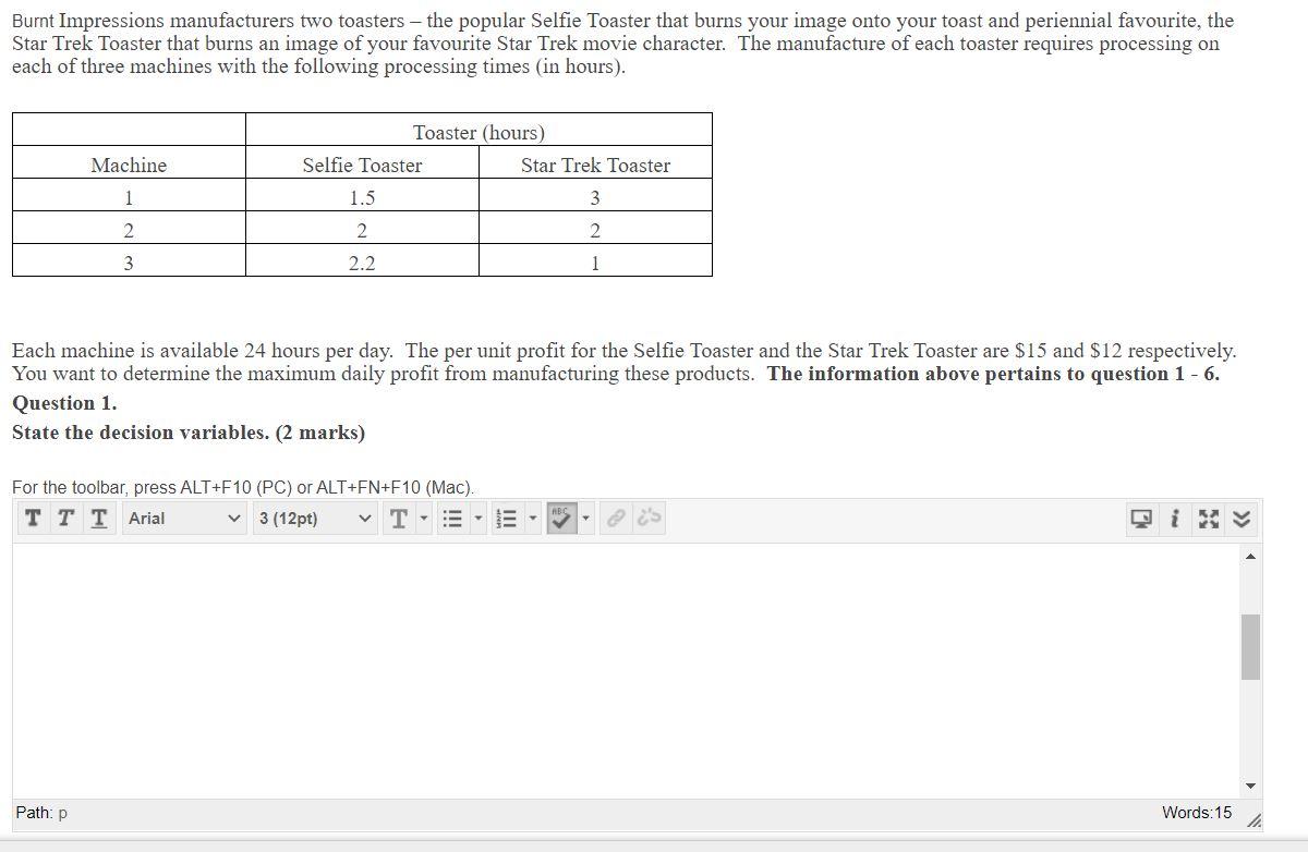 QUESTION 2 Using the information from question 1, | Chegg.com