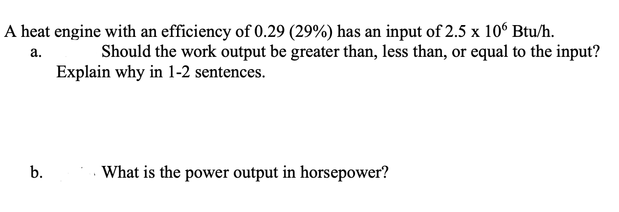 Solved X A heat engine with an efficiency of 0.29 (29%) has | Chegg.com