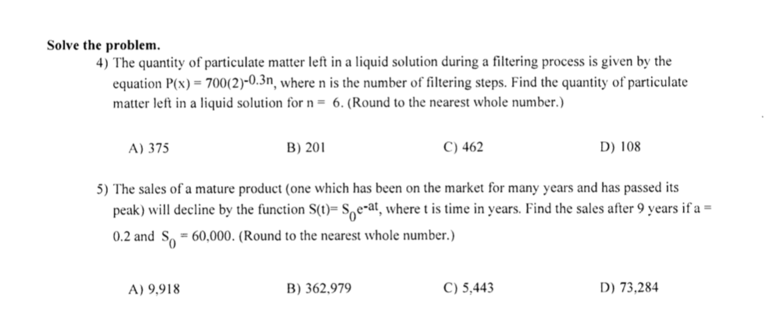 Solved Solve the problem. 4) The quantity of particulate | Chegg.com