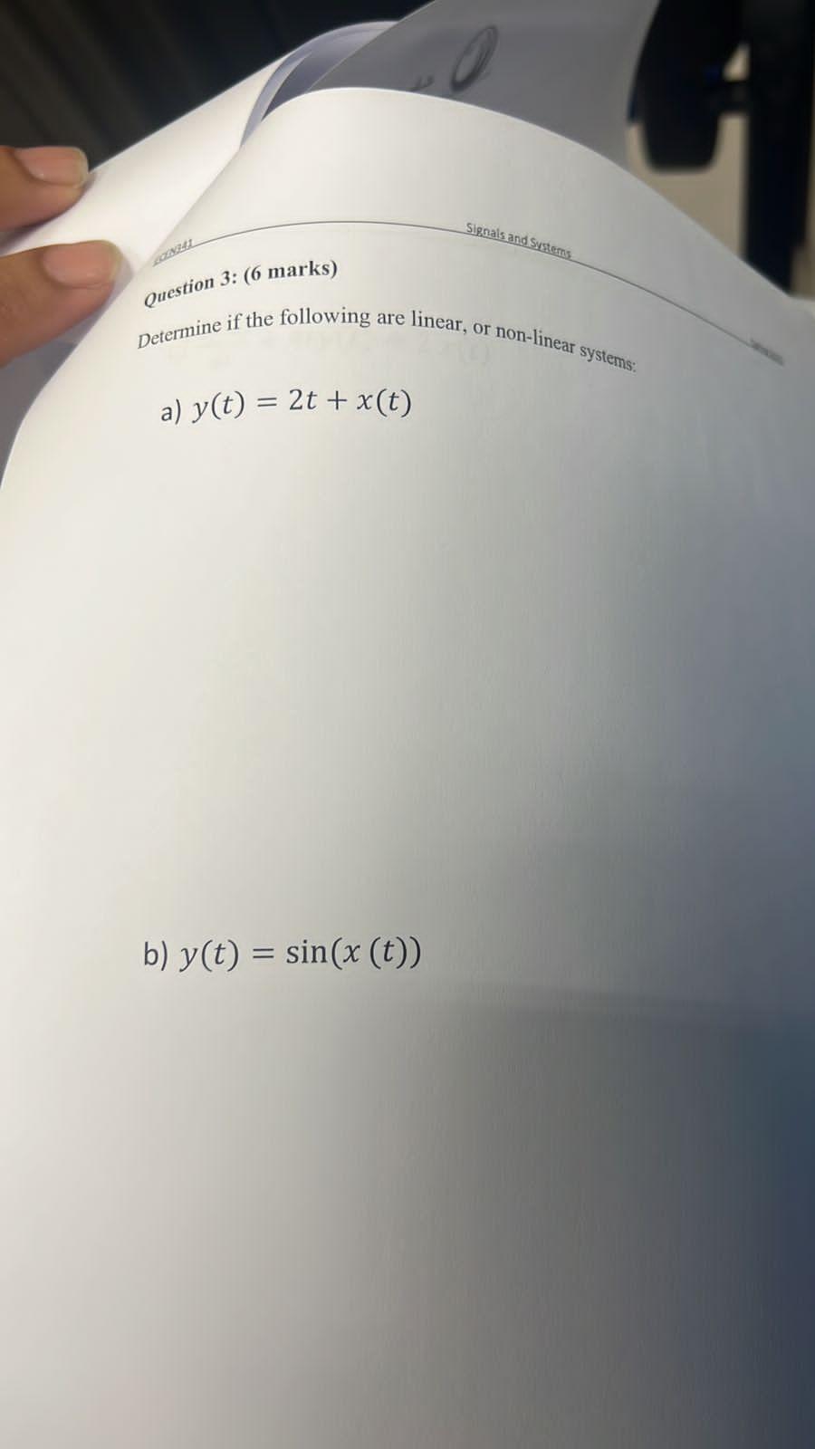 Solved Determine if the following are linear, or non-linear | Chegg.com | Chegg.com