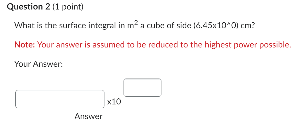 Solved What is the surface integral in m2 a cube of side | Chegg.com