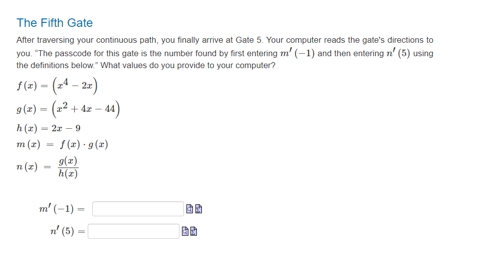 Solved The Fifth Gate After traversing your continuous path, | Chegg.com