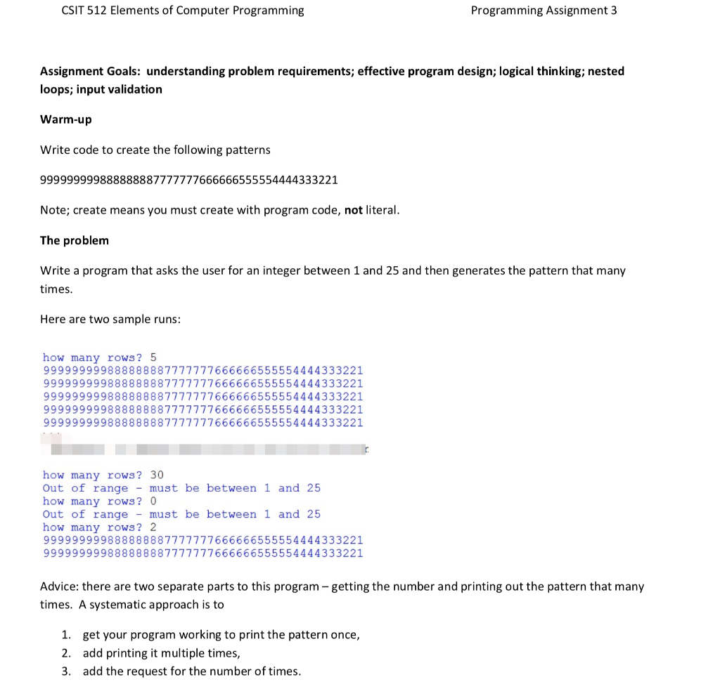 Solved CSIT 512 Elements of Computer Programming Programming | Chegg.com Solved CSIT 512 Elements of Computer Programming Programming | Chegg.com