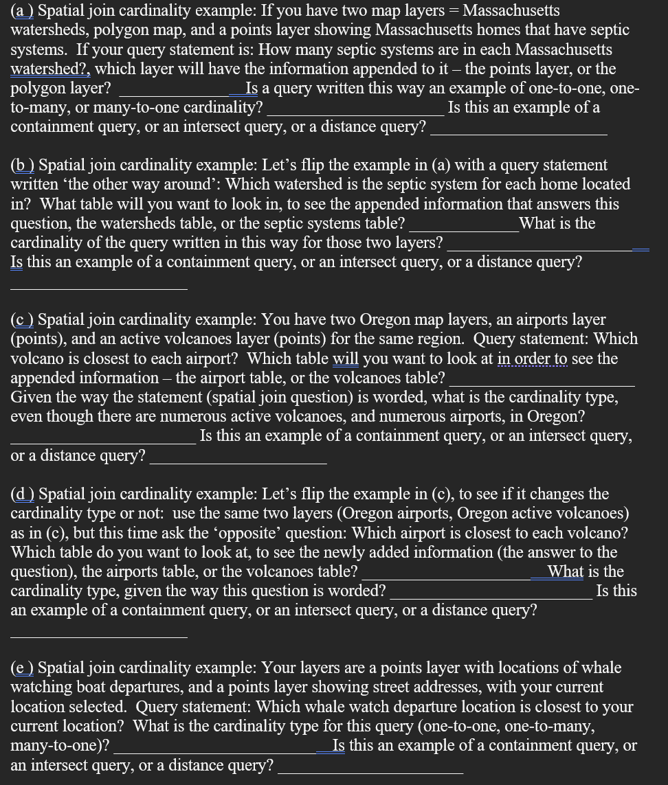 Solved (a) ﻿Spatial join cardinality example: If you have | Chegg.com