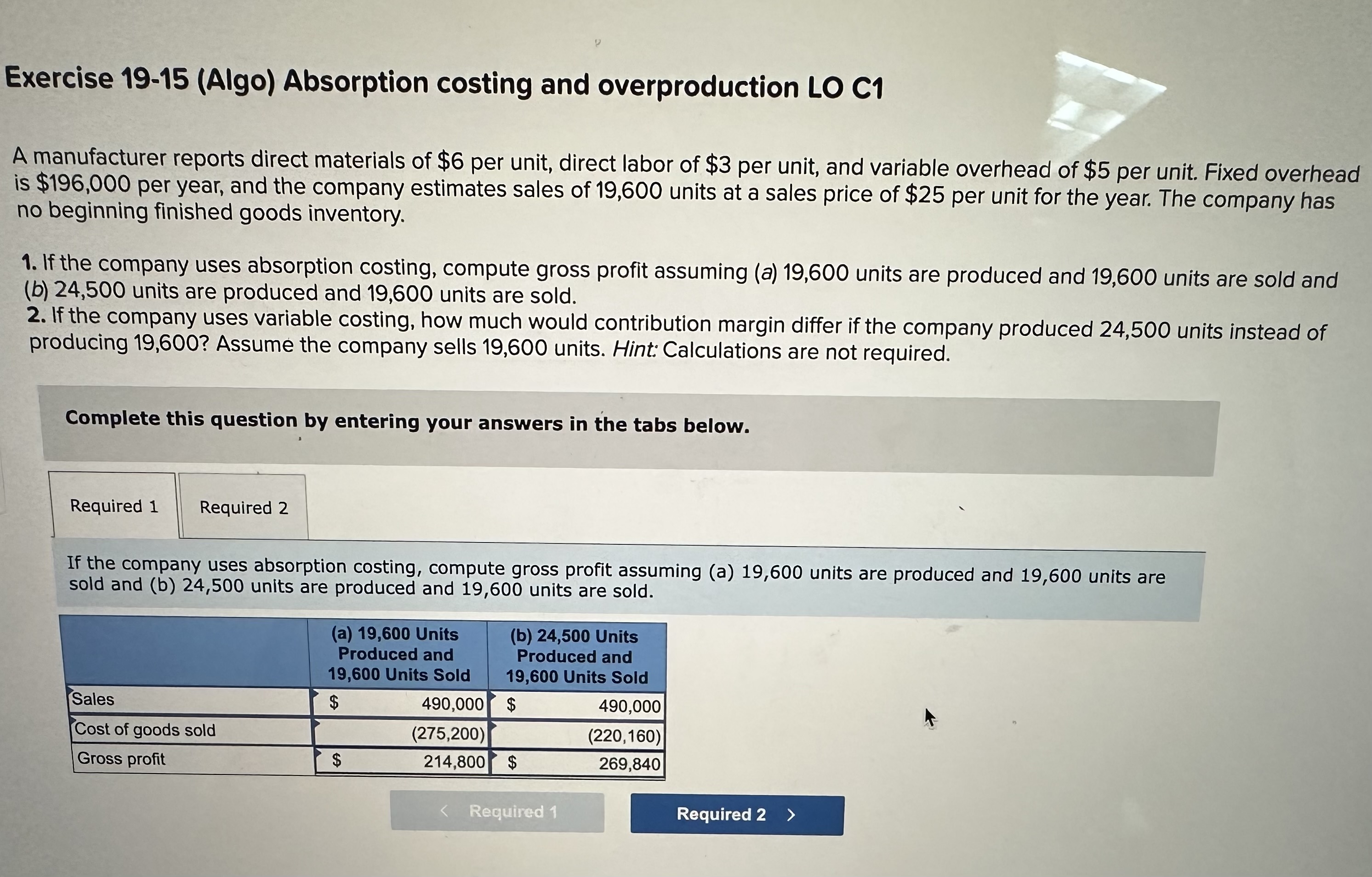 Solved manufacturer reports direct materials of $6 per unit, | Chegg.com