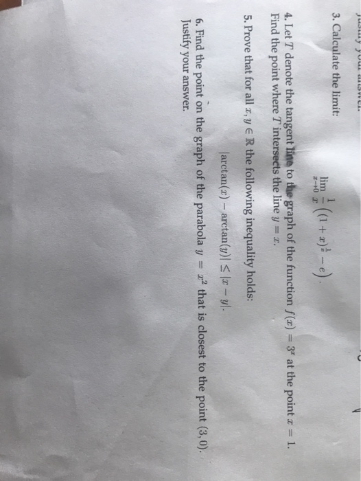 Solved 3. Calculate the limit: (+-) lim 4. Let T denote the | Chegg.com