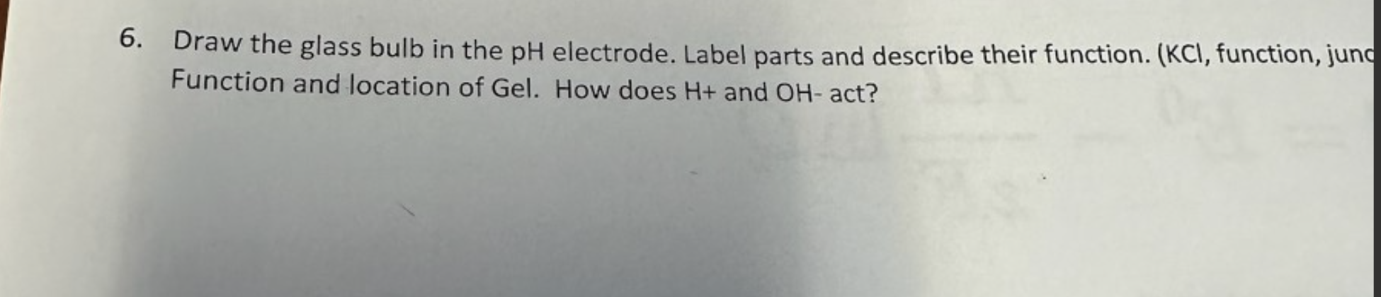 Solved Draw The Glass Bulb In The Ph Electrode Label Parts 