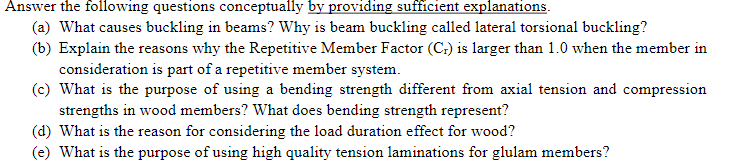 Solved Answer the following questions conceptually by | Chegg.com
