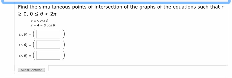 Solved Find the simultaneous points of intersection of the | Chegg.com