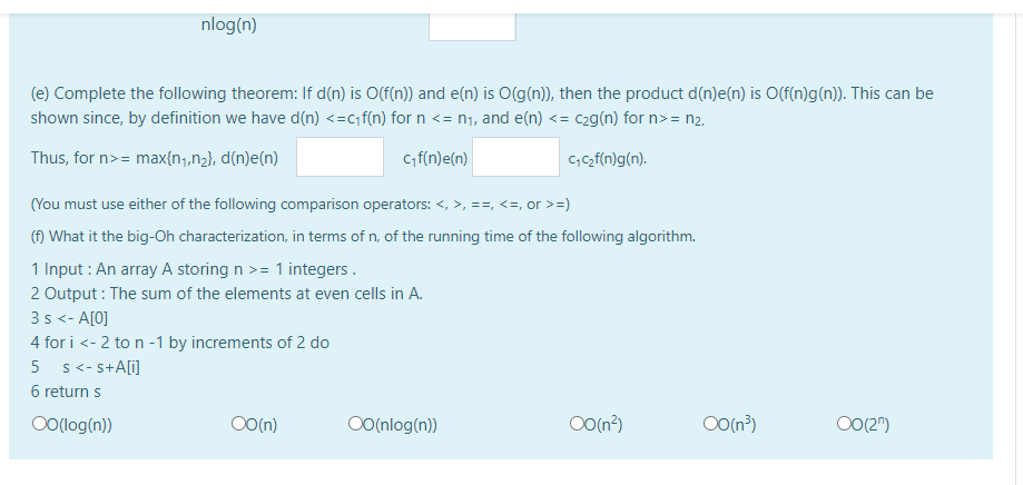 Solved (a) The number of operations executed by algorithms A | Chegg.com