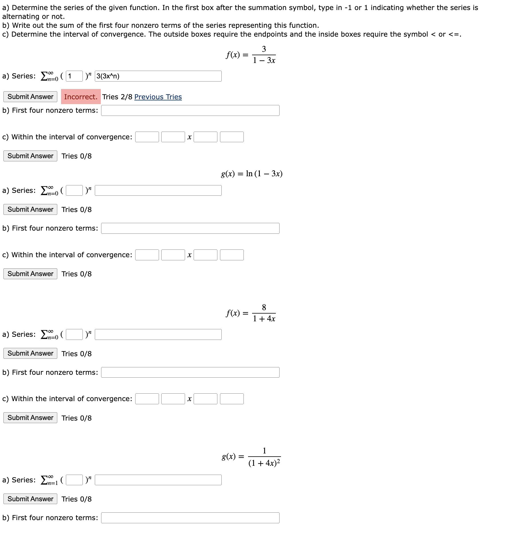 Solved a) Determine the series of the given function. In the | Chegg.com