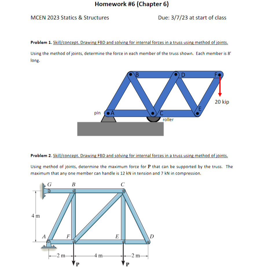 Solved Problem 1. Skill/concept. Drawing FBD and solving for | Chegg.com