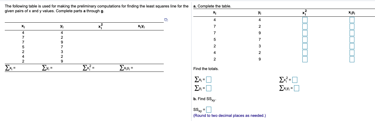 Solved a. Complete the table. The following table is used | Chegg.com