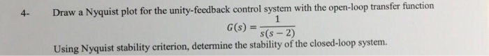 Solved 4 Draw a Nyquist plot for the unity-feedback control | Chegg.com