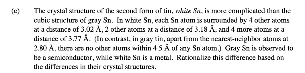 Solved Tin tints. The element tin (Sn) occurs in two | Chegg.com