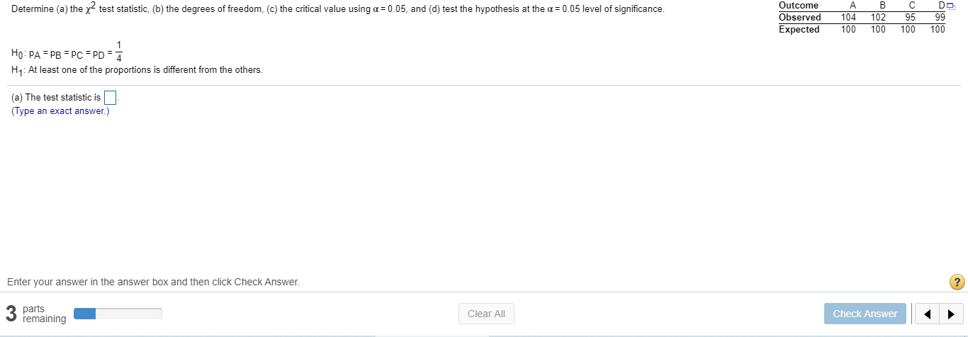 Solved Determine (a) the x2 test statistic, (b) the degrees | Chegg.com