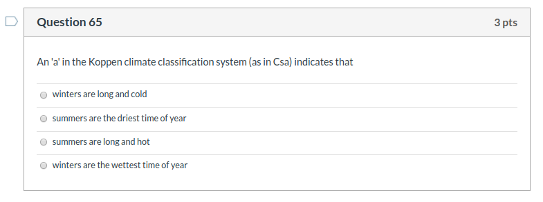 Solved Question 61 3 pts Which of the following is not | Chegg.com