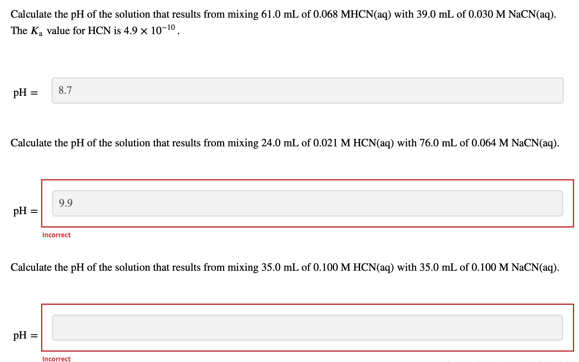 Solved Calculate the pH ﻿of the solution that results from | Chegg.com