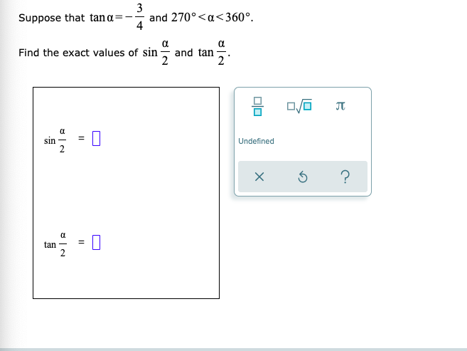 Solved Suppose that tana 3 and 270° | Chegg.com
