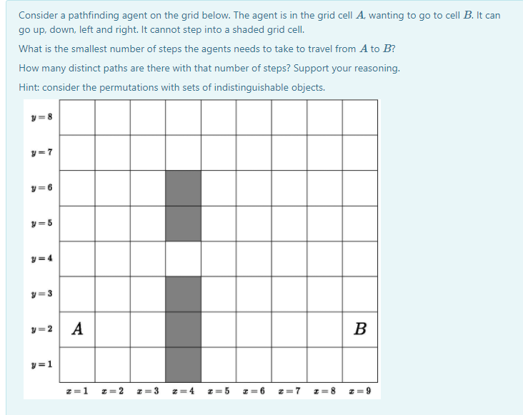 Solved Consider a pathfinding agent on the grid below. The | Chegg.com