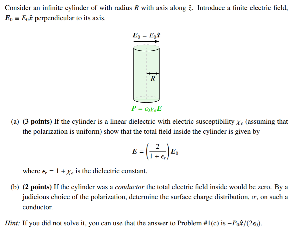 Solved Consider an infinite cylinder of with radius R with | Chegg.com