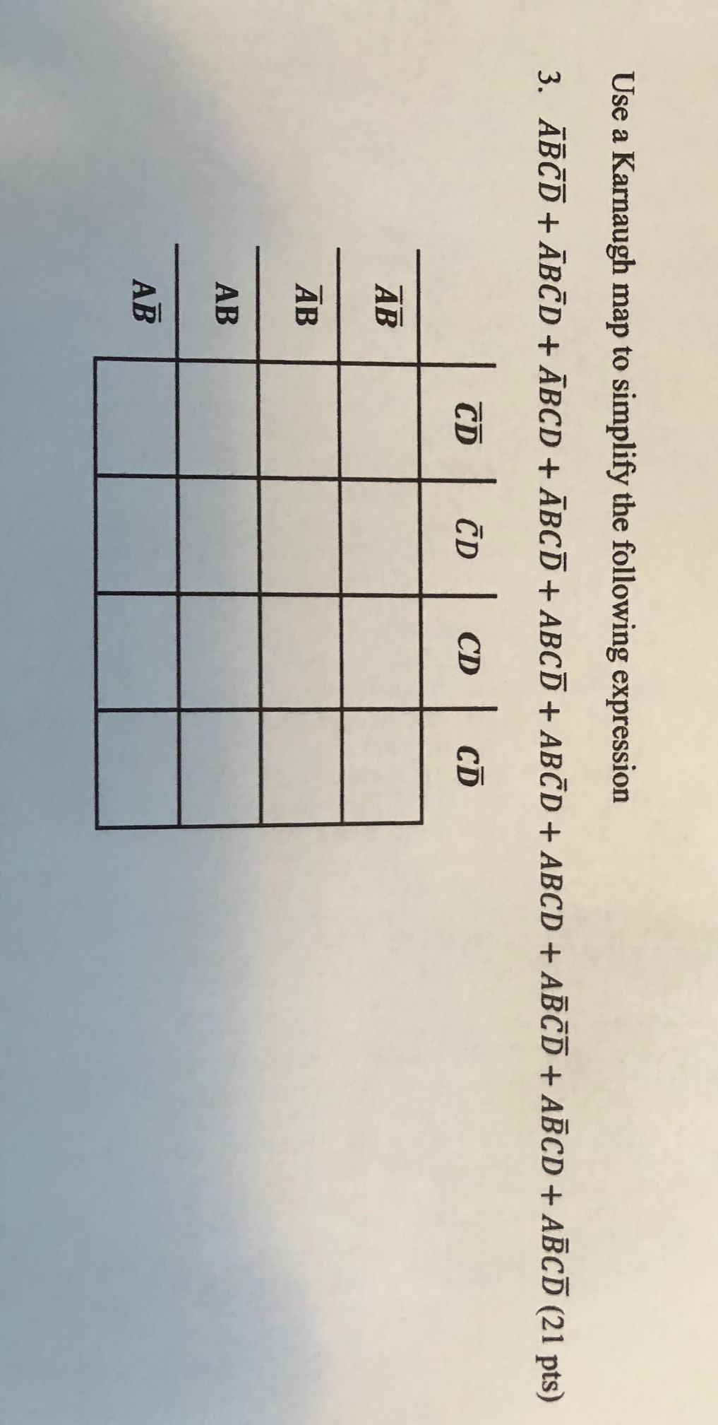 Solved Use a Karnaugh map to simplify the following | Chegg.com