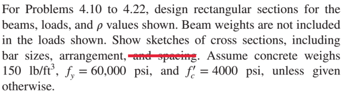Solved For Problems 4.10 to 4.22 , design rectangular | Chegg.com