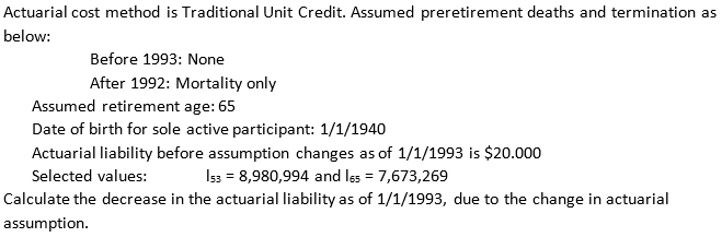Solved Actuarial cost method is Traditional Unit Credit. | Chegg.com