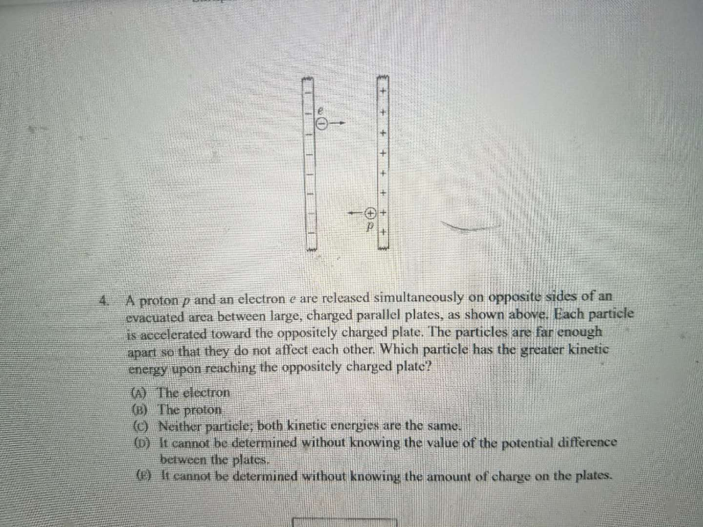 Solved A proton p and an electron e are released | Chegg.com