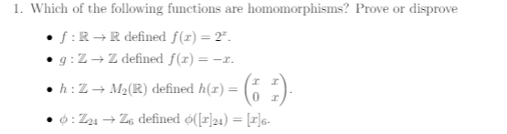 Solved 1. Which of the following functions are | Chegg.com