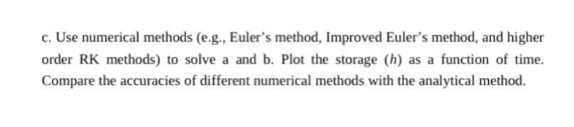 1. A linear reservoir, lumped parameter model of an | Chegg.com