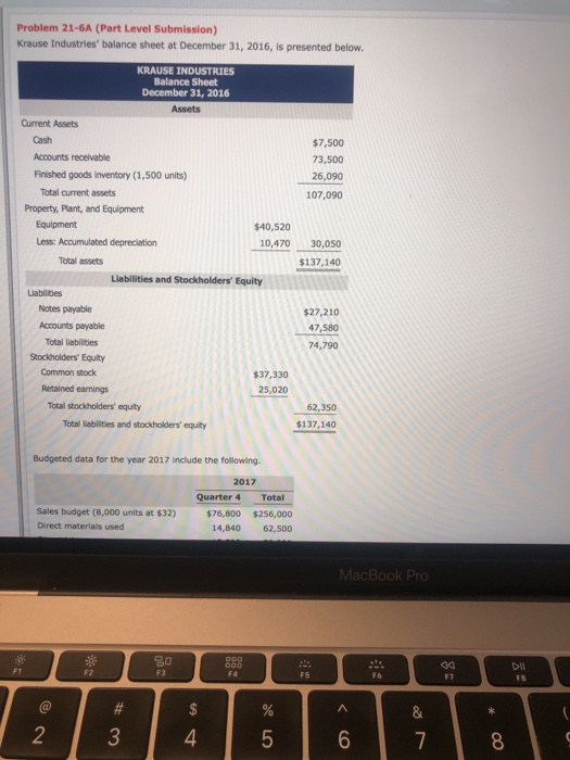 Solved Problem 21-6A (Part Level Submission) Krause | Chegg.com