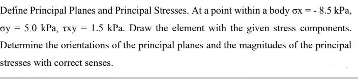 Solved Define Principal Planes and Principal Stresses. At a | Chegg.com