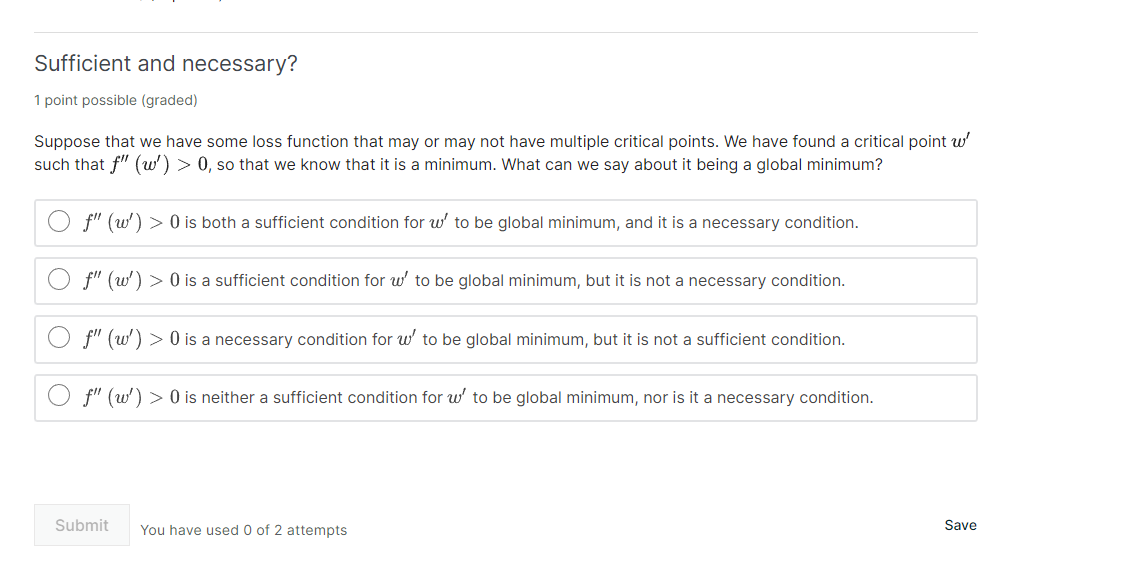 Solved Sufficient and necessary? 1 point possible (graded) | Chegg.com