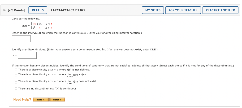 Solved Consider the following. f(x)={13+x,x2+1,x≤4x>4 | Chegg.com