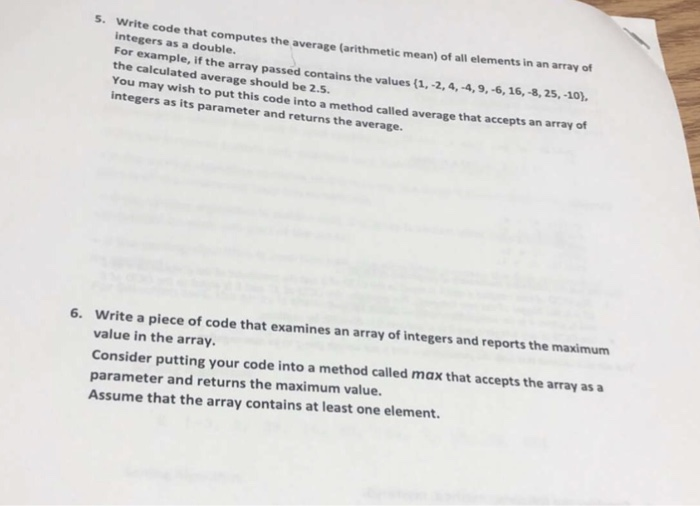 Solved s. Write code that computes the average (arithmetic | Chegg.com