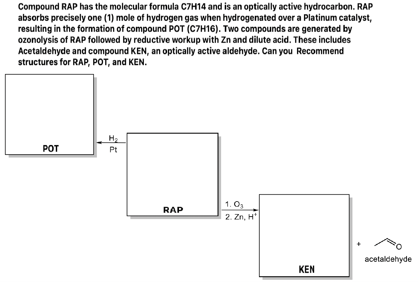 Solved Compound RAP has the molecular formula C7H14 and is | Chegg.com