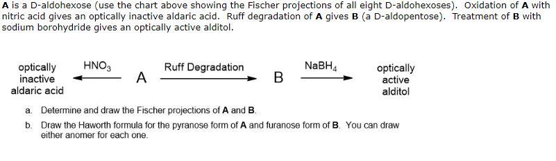 Solved A is a D-aldohexose (use the chart above showing the | Chegg.com