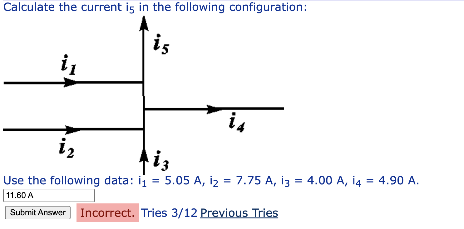 Solved Calculate the current i5 in the following | Chegg.com