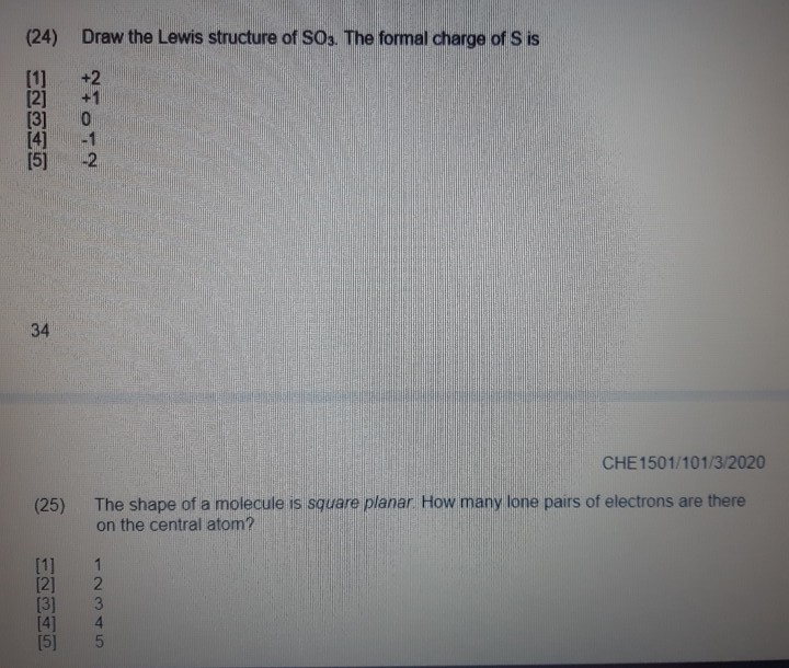 Solved (24) Draw the Lewis structure of S03. The formal | Chegg.com