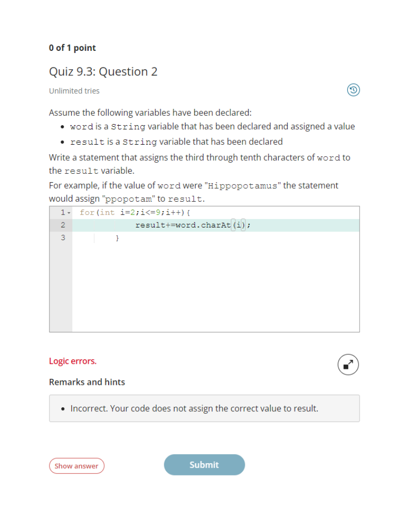 Solved Quiz 9.3: Question 2 Unlimited tries (5) Assume the | Chegg.com