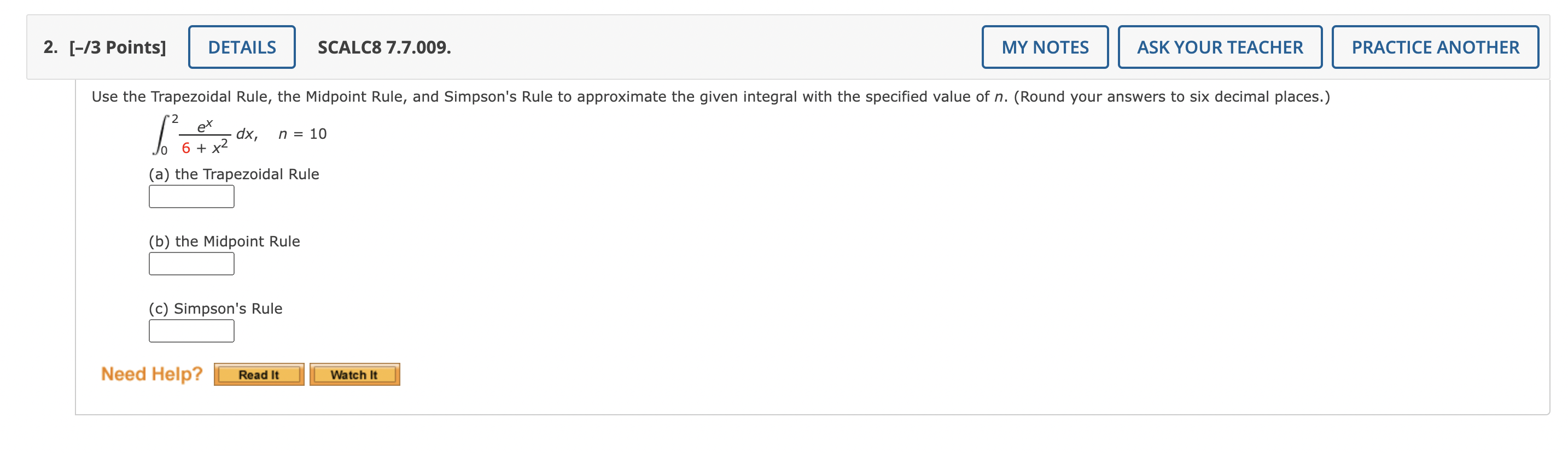 Solved PRACTICE ANOTHER 2. [-13 Points] DETAILS SCALC8 | Chegg.com