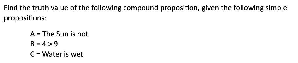 Solved Find the truth value of the following compound | Chegg.com