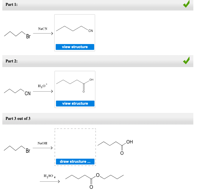 Solved Part 1: NaCN CN Br view structure Part 2: OH Hot CN | Chegg.com