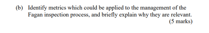 Solved (6) Identify metrics which could be applied to the | Chegg.com
