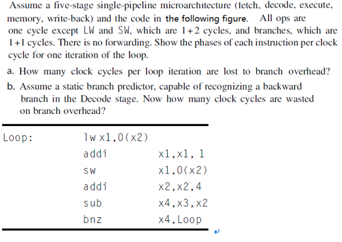 Assume a five-stage single-pipeline microarchitecture | Chegg.com