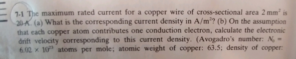 Solved The maximum rated current for a copper wire of | Chegg.com
