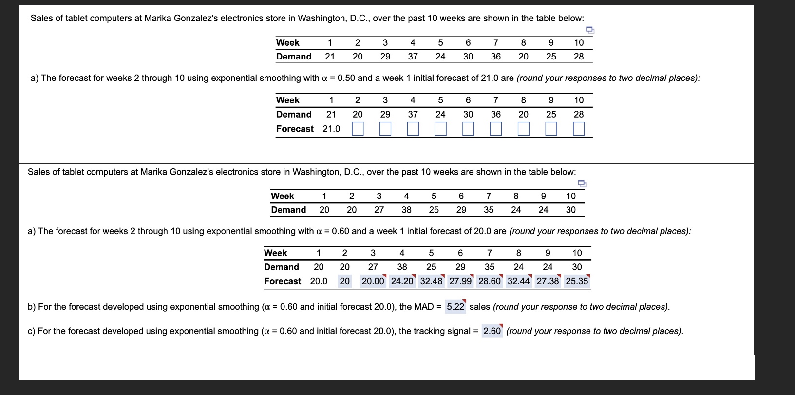 Solved Sales of tablet computers at Marika Gonzalez's | Chegg.com