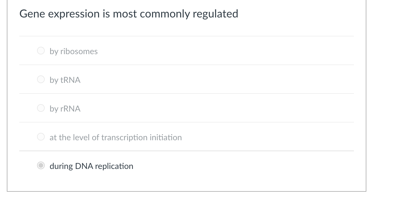 Solved Gene expression is most commonly regulatedby | Chegg.com